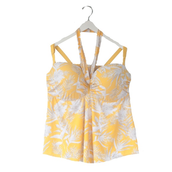 Cacique | Swim | Nwt Cacique Yellow Tropical Palm Leaf Balconette ...